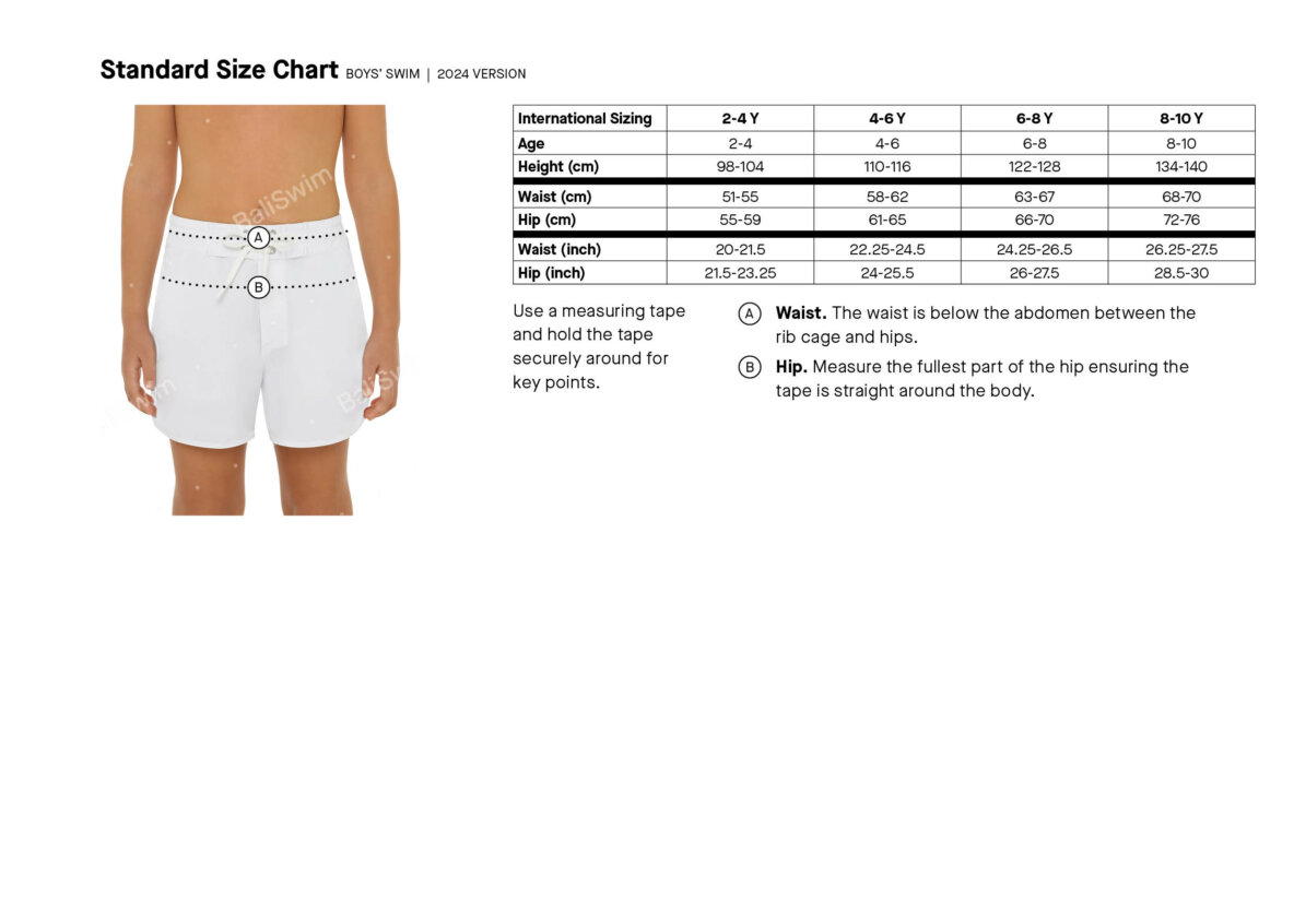Size Guide — Bali Swim